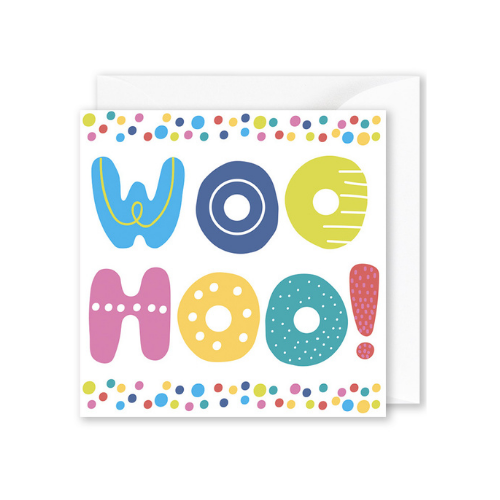 “WOO HOO!” Bright Lettering Card - That's Cute!